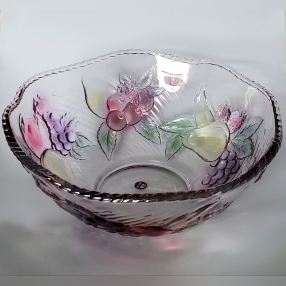 Aderia Glass Japan | Dining | 1 12 Aderia Glass Large Rainbow Fruit ...